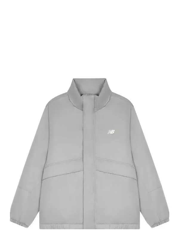 NEW BALANCE Down Jacket With Stand Collar - Grey