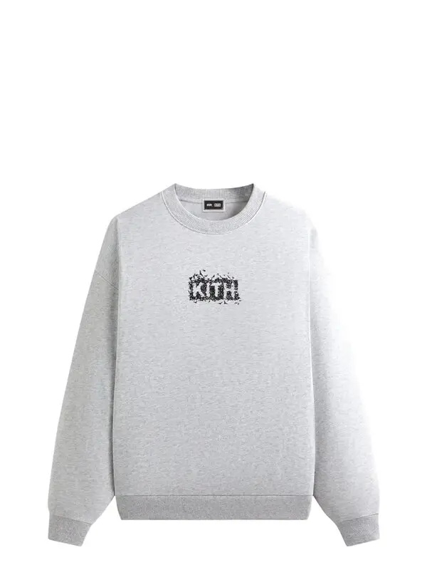 Kith X Batman Bats Vintage Nelson Crewneck - Light Heather Grey
