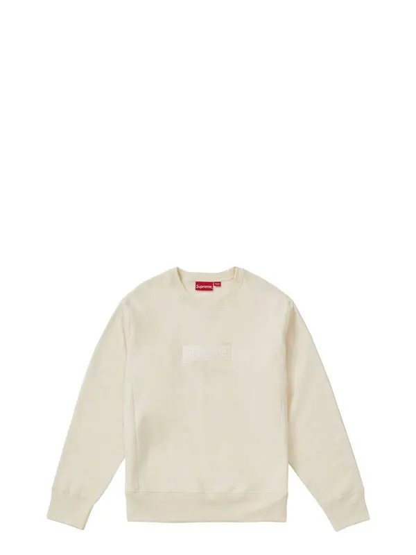 Supreme Fw18 Box Logo Crewneck Sweatshirt - Beige