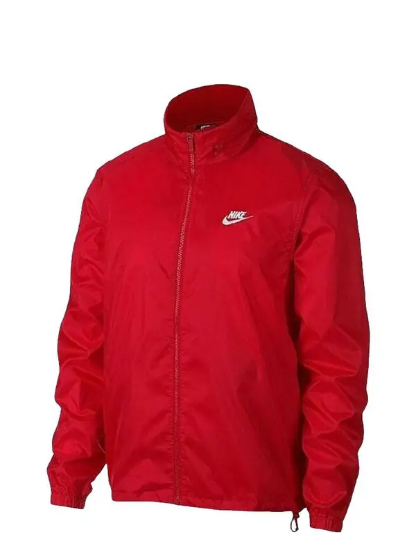 Nike Logo Embroidered Windbreaker Jacket - Red