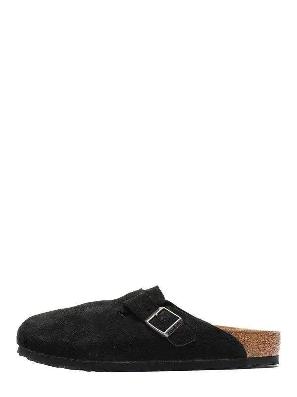 BIRKENSTOCK Boston Suede Clogs - Black