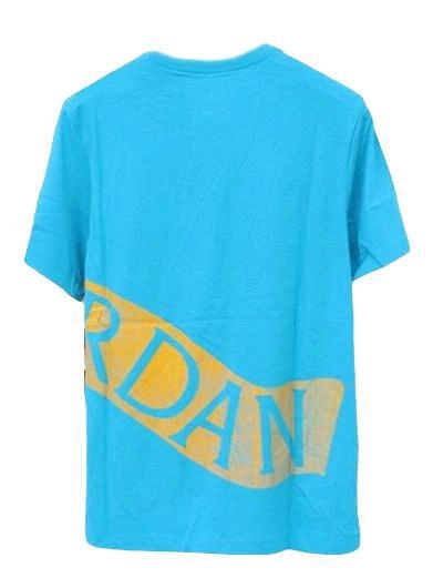 JORDAN Large Logo Sports Basketball Short Sleeve - Blue