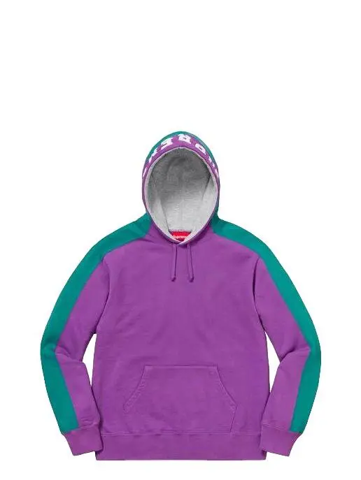Supreme Fw18 Paneled Hooded Sweatshirt - Purple
