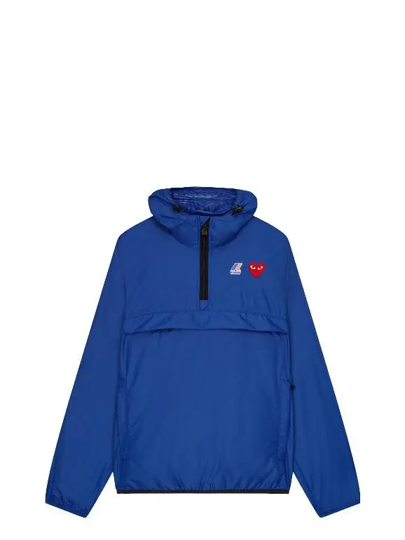 Play Comme Des Garcon X K Way Half Zip Jacket - Blue