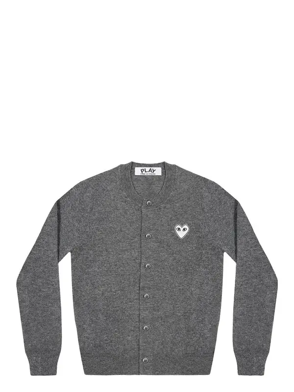 Play Comme Des Garcon Cardigan White Emblem - Grey
