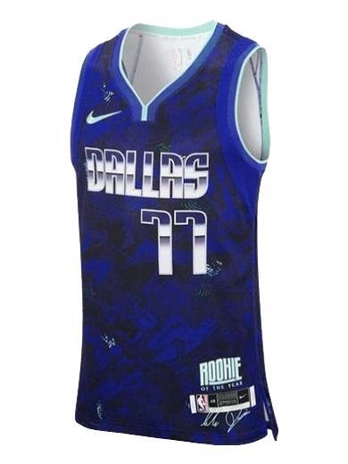 Nike Dallas Mavericks Luka Doncic #77 Retro Basketball Jersey - Blue