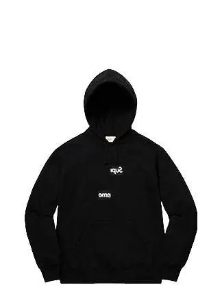 Supreme Fw18 X Comme Des Garcons Shirt Split Box Hooded Sweatshirt - Black