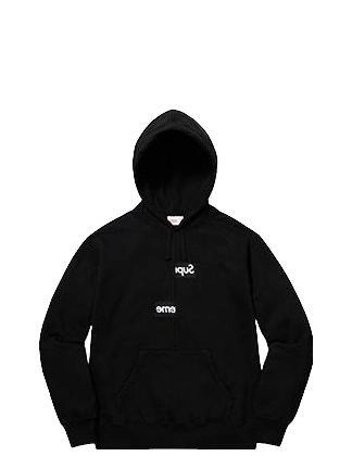 Supreme Fw18 X Comme Des Garcons Shirt Split Box Hooded Sweatshirt - Black