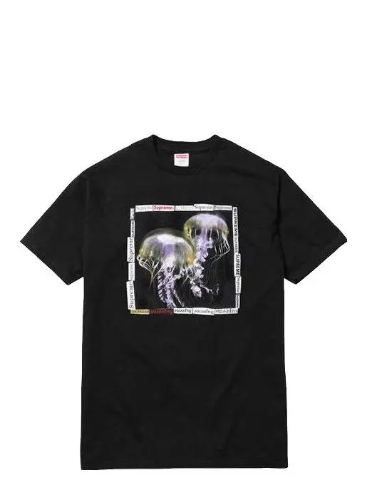 Supreme Ss18 Jellyfish Tee Printing Short Sleeve - Black