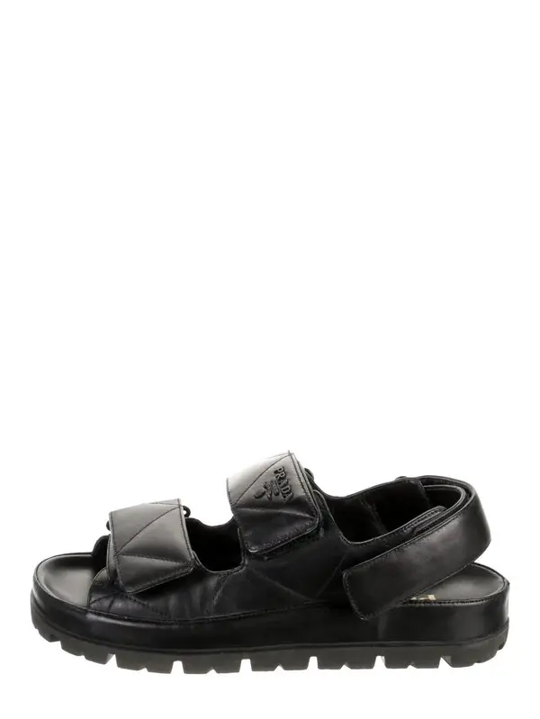 Prada Padded Nappa Leather Sandals - Black