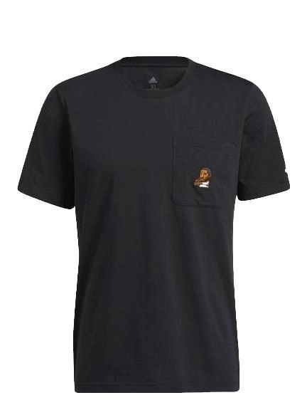 Adidas Dame Avatar Pkt Lillard Basketball Sports Pocket Loose Round Neck Short Sleeve - Black