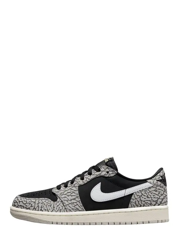 JORDAN 1 Low Og 'black Cement' Sneakers - Black/muslin/tech Grey
