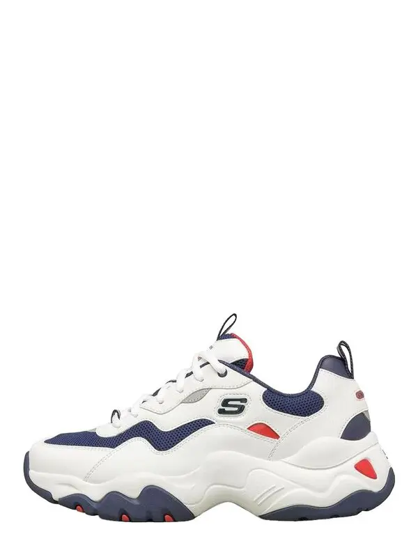 Sketchers D Lites Low-top Athletic Shoes - White/navy Blue/red