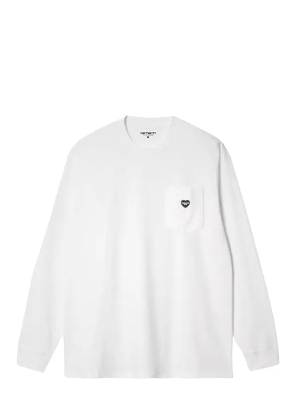 Carhartt Work In Progress Pocket Heart Long Sleeve T-shirt - Optic White