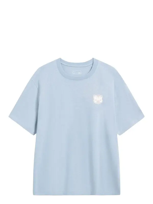 LI-NING Chinese Culture Butterfly Graphic T-shirt 'light Blue - Light Blue/white