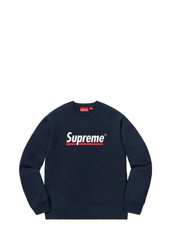 Supreme Underline Crewneck - Navy/white