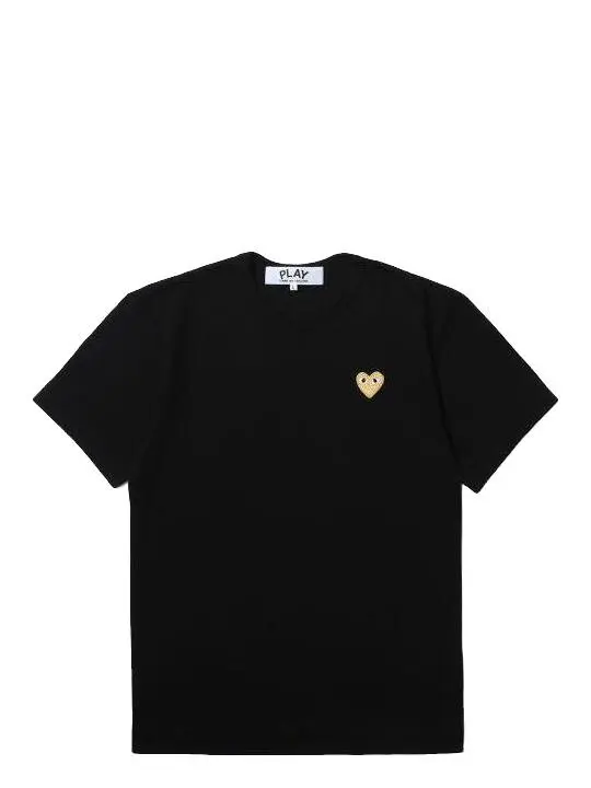 Play Comme Des Garcon Gold Heart T-shirt - Black