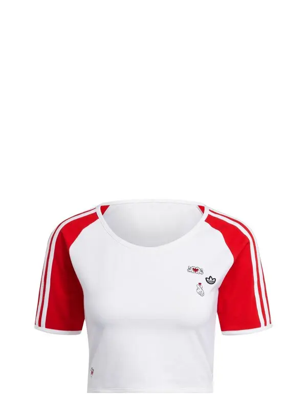 Adidas Originals X Mickey Mouse 3-stripes Icon T-shirt - White/red