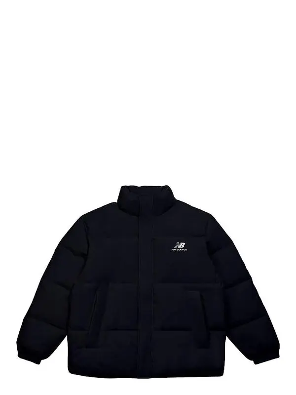 NEW BALANCE Logo Print Padded Down Jacket - Black/white