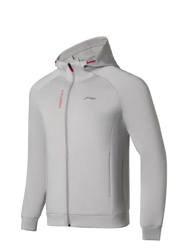 LI-NING Gym Hooded Zip-up Coat - Grey