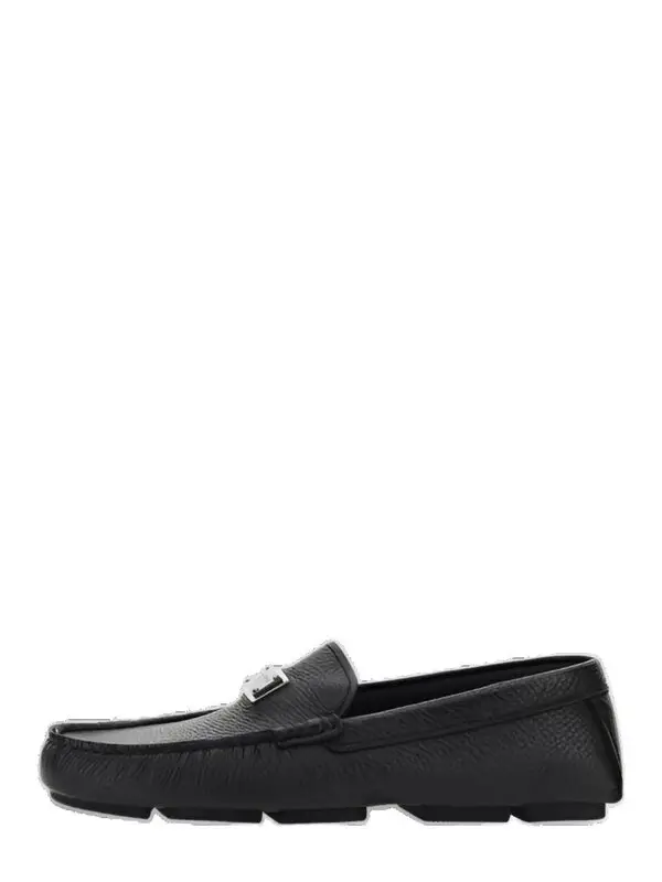 Dolce & Gabbana Calfskin Loafers With Buckle Detail - Black