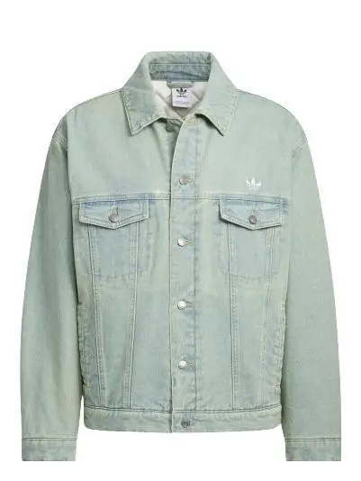 Adidas Washed Denim Padded Jacket - Medium Blue Denim