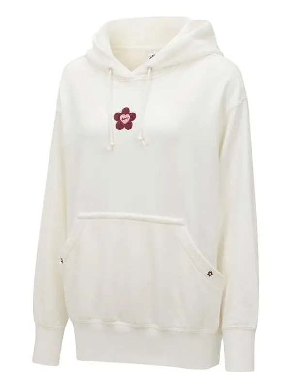 Nike Fleece Hoodie With Embroidered Floral Graphic - White