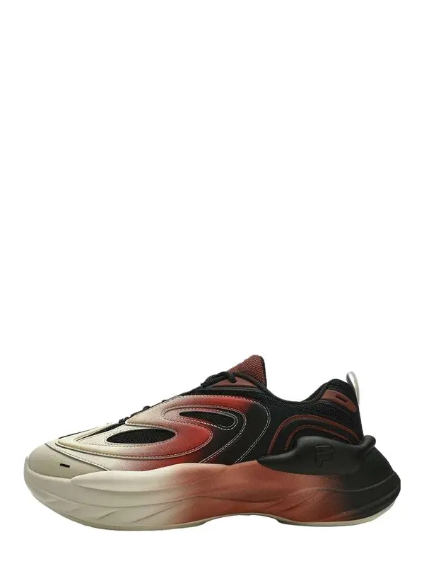 FILA FUSION Fashion Daddy Shoes 'beige Black Red - Beige/black/red