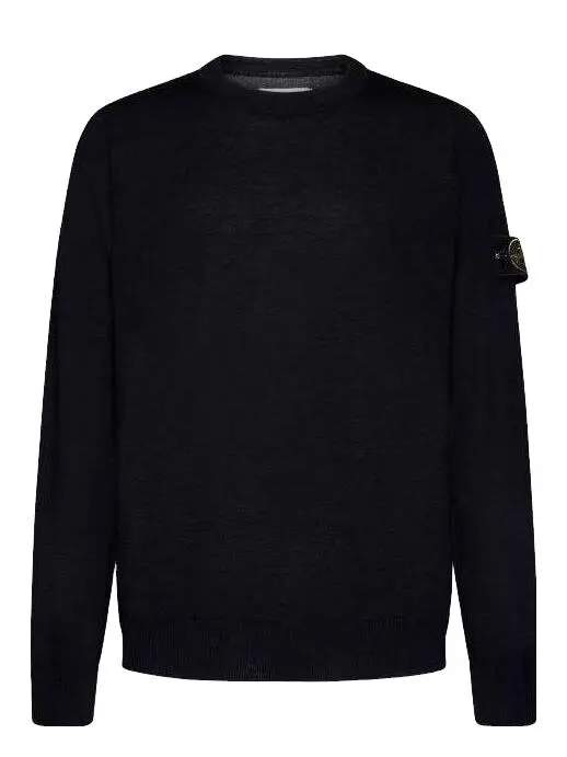 Stone Island Wool Crewneck Sweater - Black