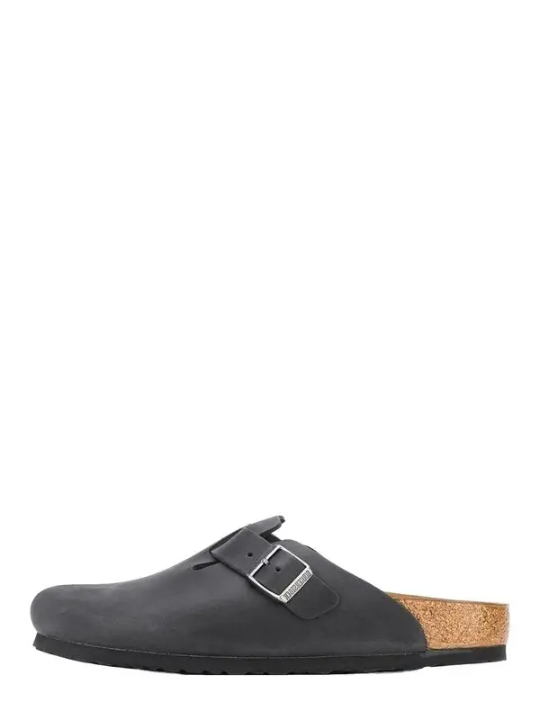 BIRKENSTOCK Boston Narrow Oiled Leather Clogs - Black