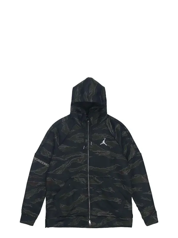 JORDAN Space Cotton" Camouflage Zip-up Hooded Jacket - Black