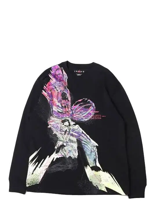 JORDAN Ss22 23 Engineered '85 Printing Long Sleeves Black T-shirt - Default Color