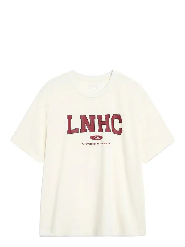 LI-NING Anything Is Possible Logo T-shirt 'beige Red - Beige/red