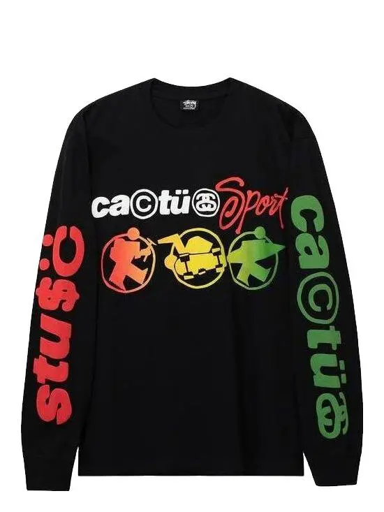 StÜssy X Cactus Plant Flea Market Sport Long-sleeve Tee - Black