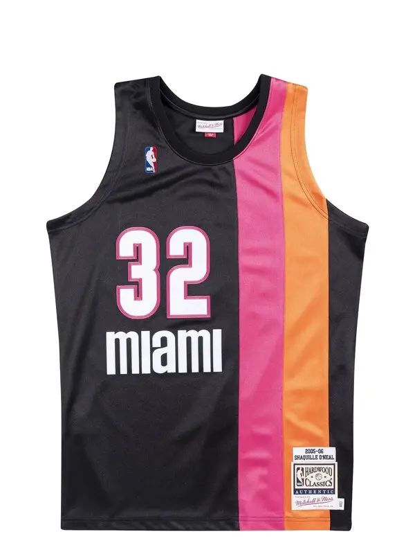 Mitchell & Ness Shaquille O'neal Miami Heat 2005-06 Nba Jersey - Black