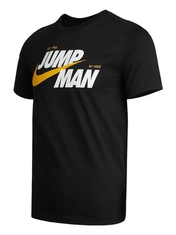 Nike Jmpmn Gfx Ss Crew 2 Leisure Sports Letter Print Short Sleeve - Black