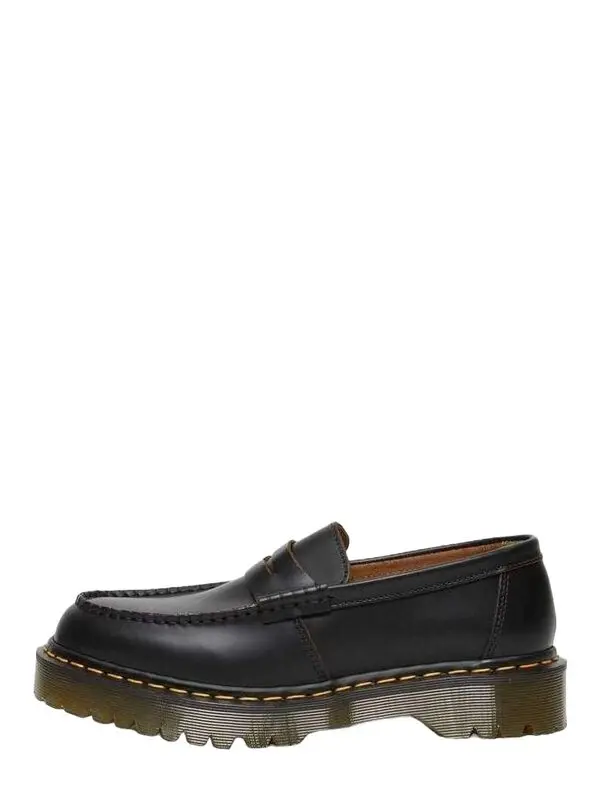 Dr. Martens Penton Bex Loafers With Yellow Stitch Detail - Black