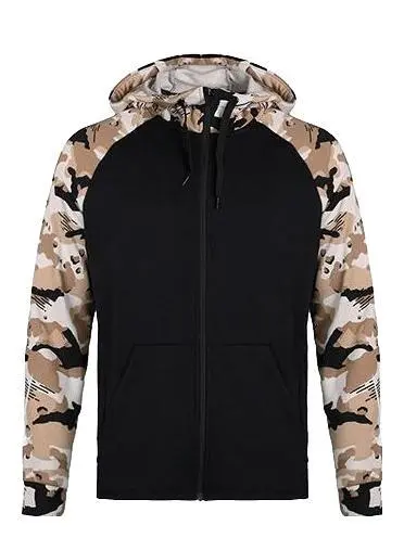 Nike Camouflage Splicing Hooded Jacket - Black