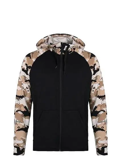 Nike Camouflage Splicing Hooded Jacket - Black