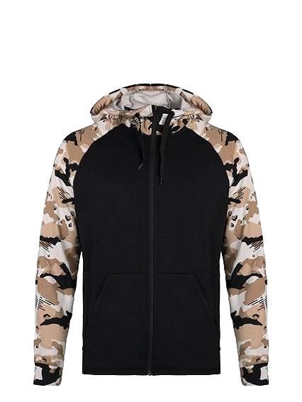 Nike Camouflage Splicing Hooded Jacket - Black