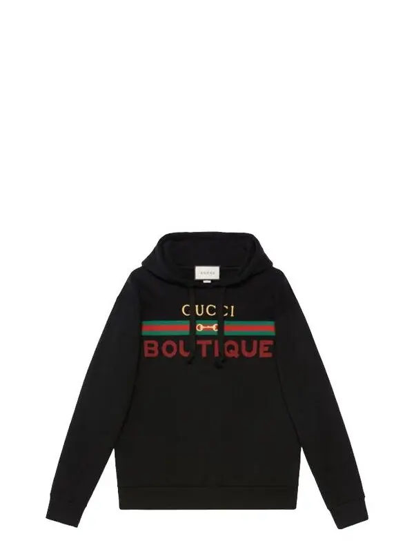 Gucci Boutique Printed Hoodie - Black