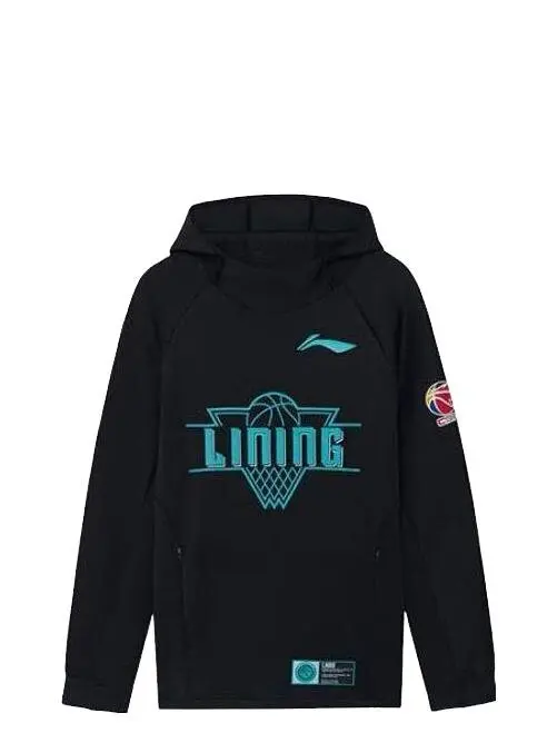 LI-NING Cba Basketball Series Alphabet Printing Hoodie - Black