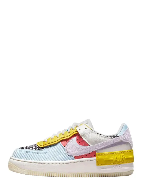 Nike Force 1 Shadow "patchwork" Sneakers - White/pink/yellow