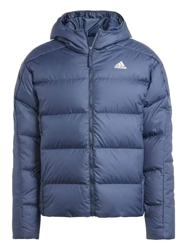 Adidas Midweight Down Hooded Jacket - Blue