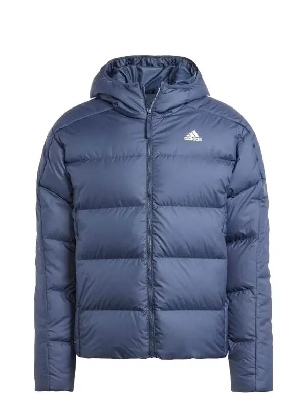 Adidas Midweight Down Hooded Jacket - Blue