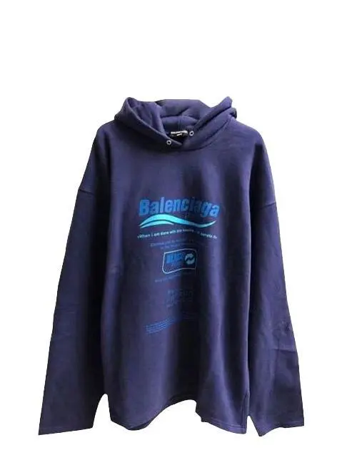 Balenciaga Dry Cleaning Logo Hoodie - Blue