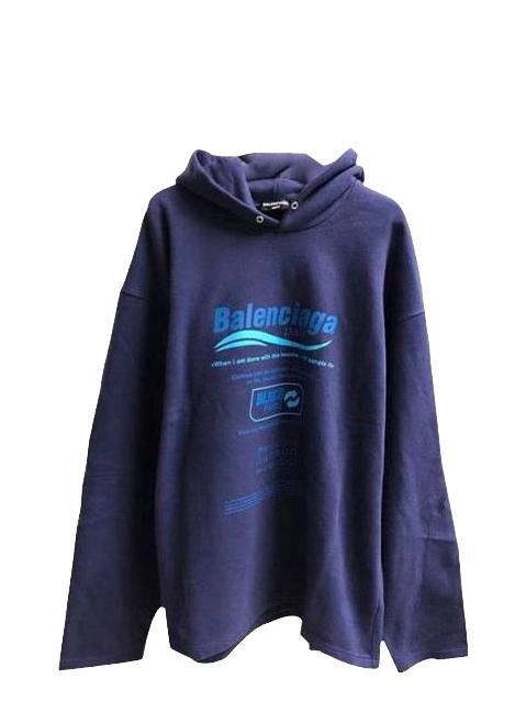 Balenciaga Dry Cleaning Logo Hoodie - Blue