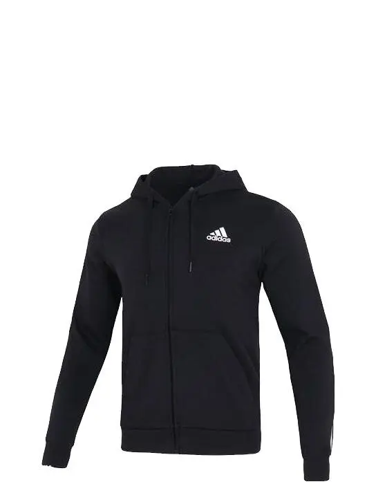 Adidas Casual Sports Knit Zip-up Hoodie - Black