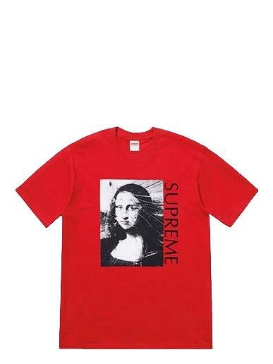 Supreme Ss18 Mona Lisa Tee Printing Short Sleeve - Red