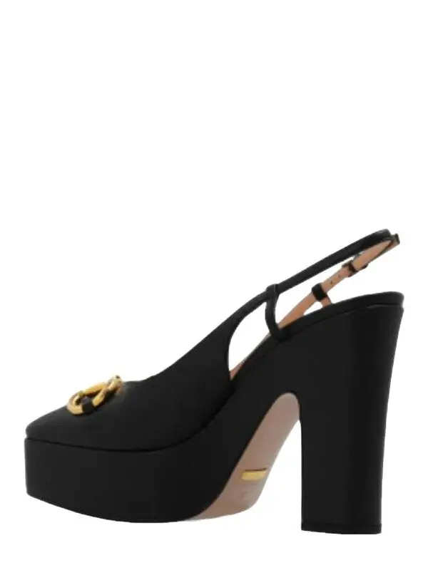 Gucci Leather High Heel Pumps With Horsebit Detail - Black